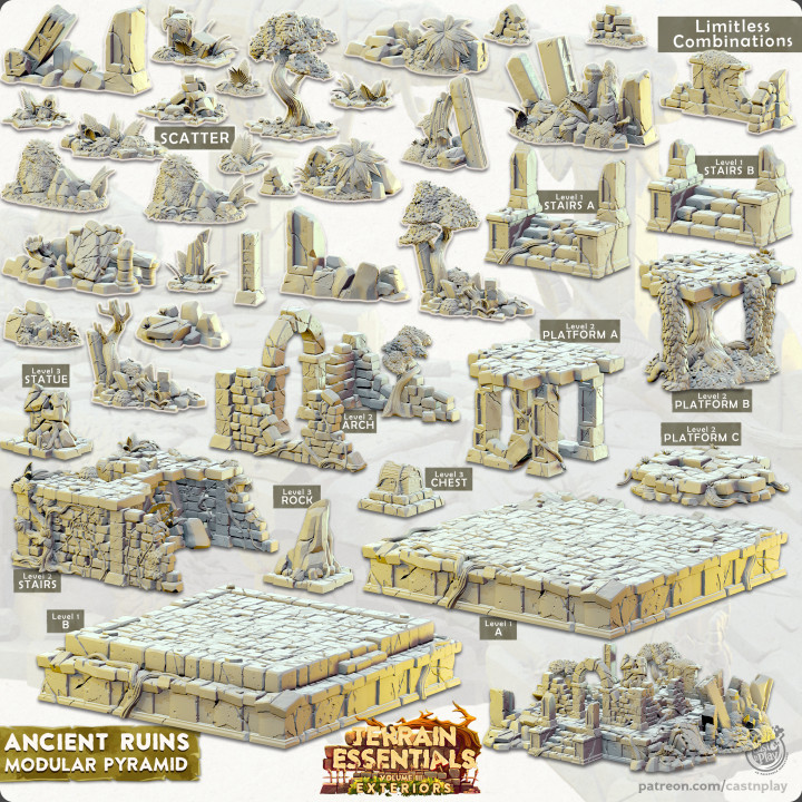 3D Printable Ancient Ruins Set (Pre-Supported) - Terrain Essentials by ...
