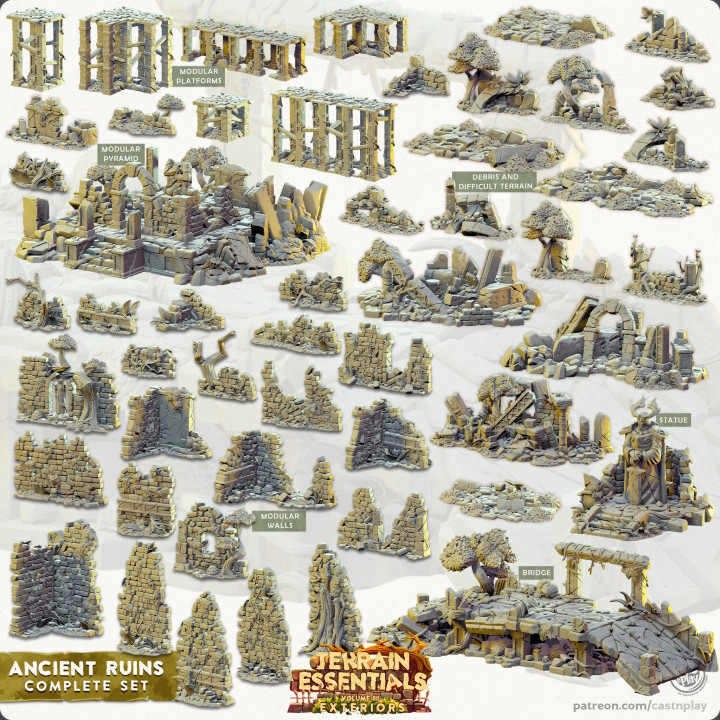 3D Printable Ancient Ruins Set (Pre-Supported) - Terrain Essentials by ...