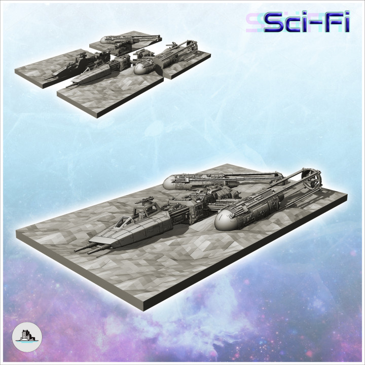 3D Printable Sci-Fi sceneries pack No. 2 - Future Sci-Fi SF Post ...