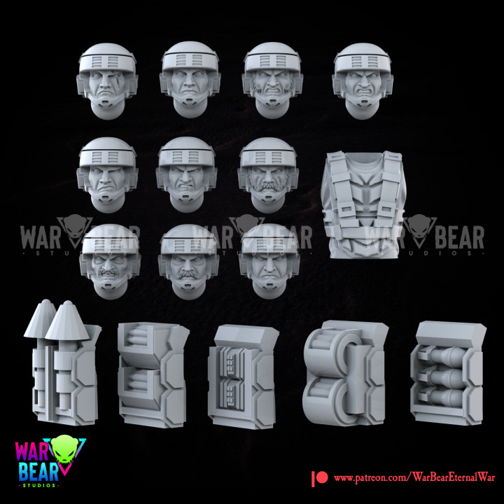 3D Printable Federation Heavy Weapons Team by BattleCat Miniatures