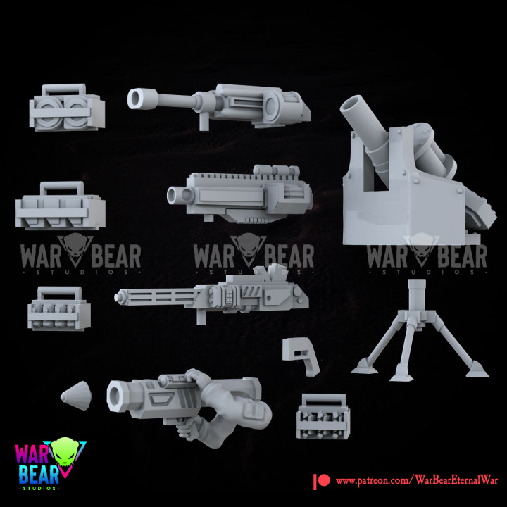 3D Printable Federation Heavy Weapons Team by BattleCat Miniatures