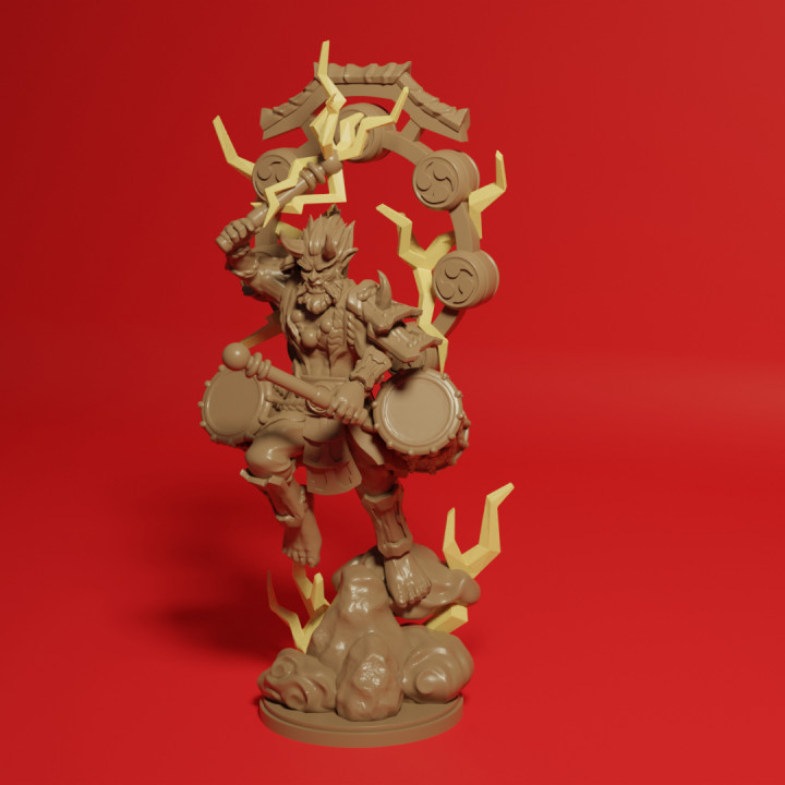 3D Printable Raijin - Red Oni Leader by Steam Tatsu