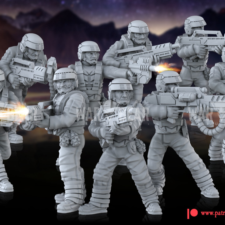 3D Printable Federation Infantry Brigade by BattleCat Miniatures
