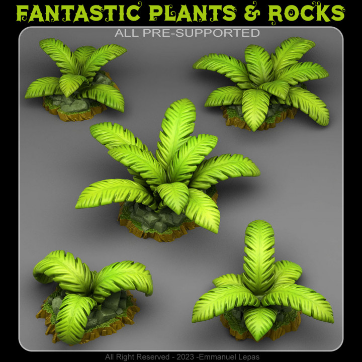 3D Printable TROPICAL ISLAND PLANTS by Fantastic Plants And Rocks