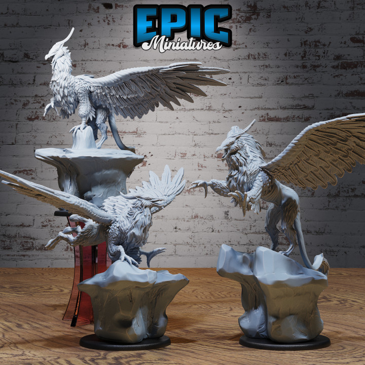 3D Printable Longbeak Griffin Set / Gryphon / Heavenly Flying Beast ...