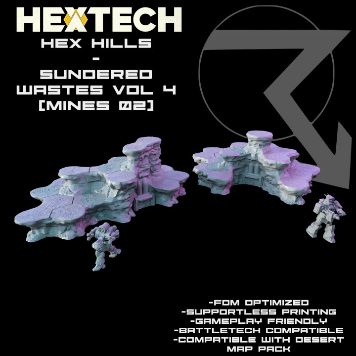 3D Printable HEXTECH - Hex Hills - Desert Map Pack (Battletech ...