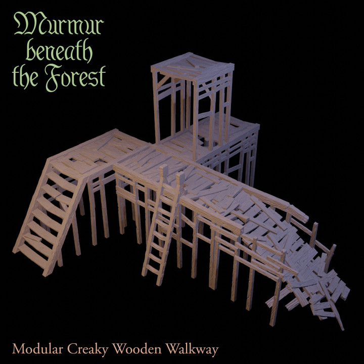 3D Printable Modular Creaky Wooden Walkway by Murmur Beneath The Forest