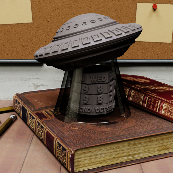 3D Printable UFO calendar by Crosslances