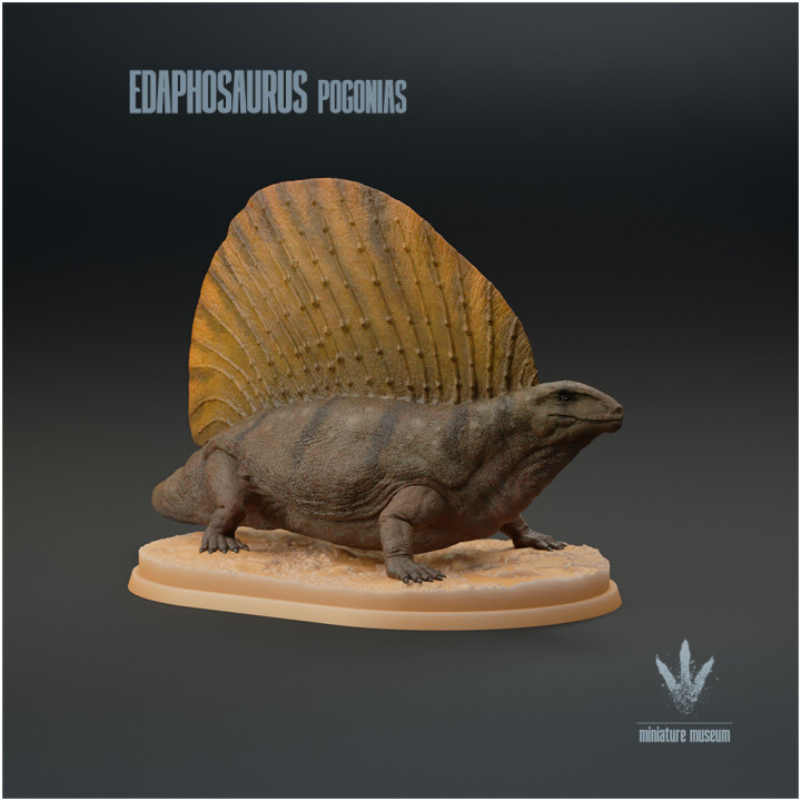 3D Printable Edaphosaurus pogonias : Resting by Miniature Museum