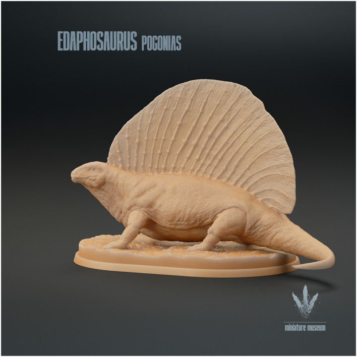 3D Printable Edaphosaurus pogonias : Resting by Miniature Museum