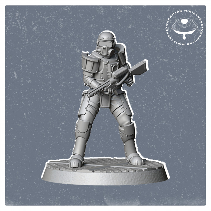 3D Printable Heavy trooper 1 by Vermilion Miniatures