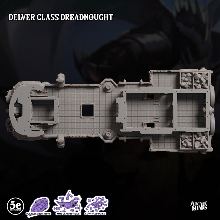 3D Printable Airship - Delver Class Dreadnought by Sordane Publishing