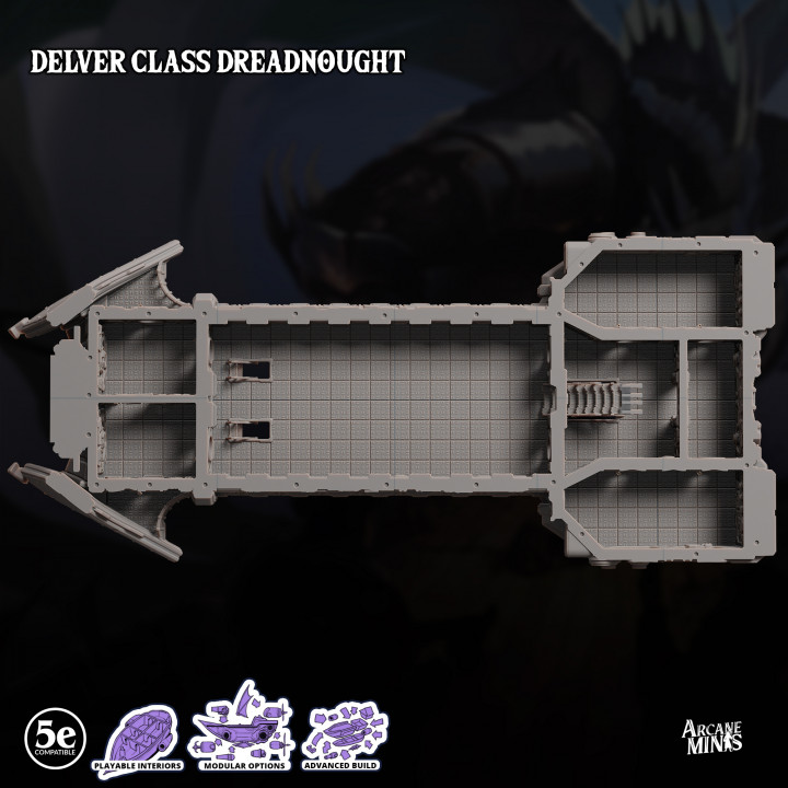 3D Printable Airship - Delver Class Dreadnought by Sordane Publishing