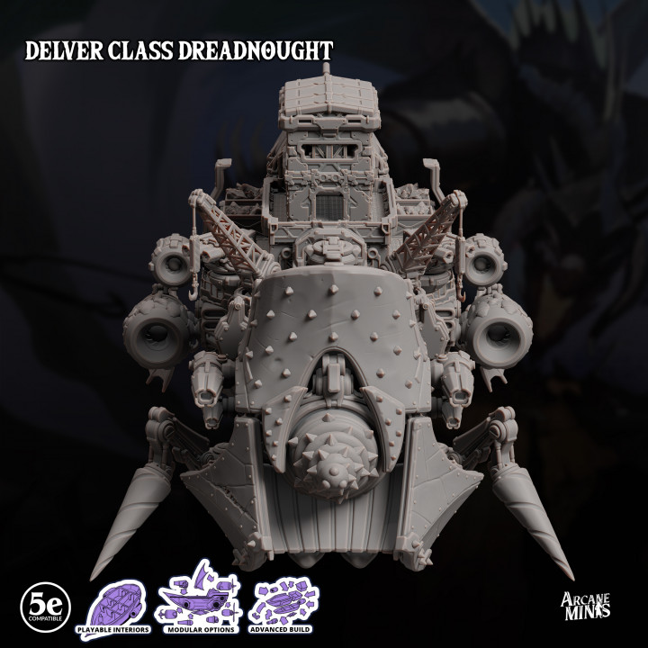 3D Printable Airship - Delver Class Dreadnought by Sordane Publishing