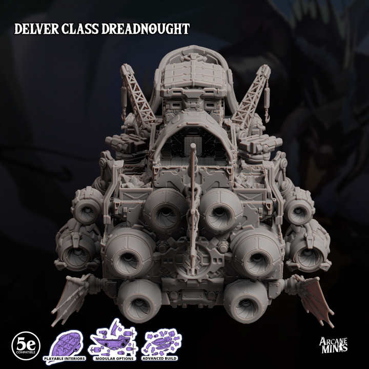 3D Printable Airship - Delver Class Dreadnought by Sordane Publishing