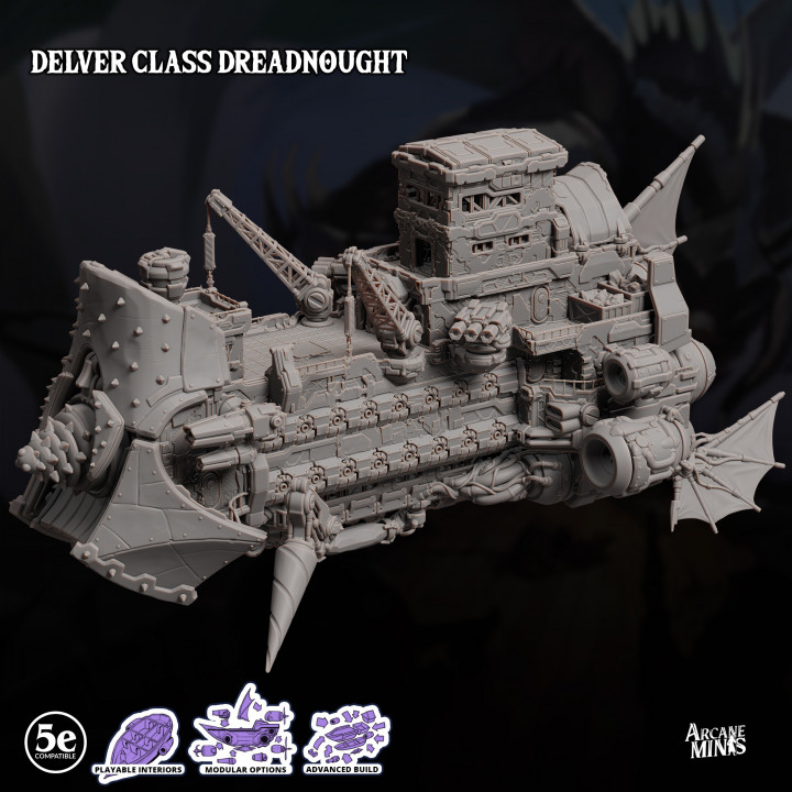 3D Printable Airship - Delver Class Dreadnought by Sordane Publishing