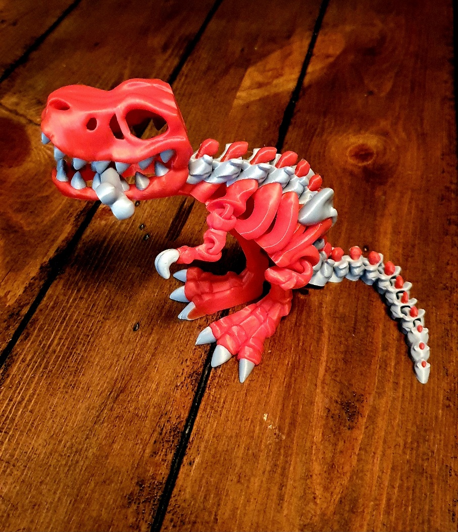 3D Printable Flexi Factory Skeleton T-Rex with 3MF and XXL Versions ...