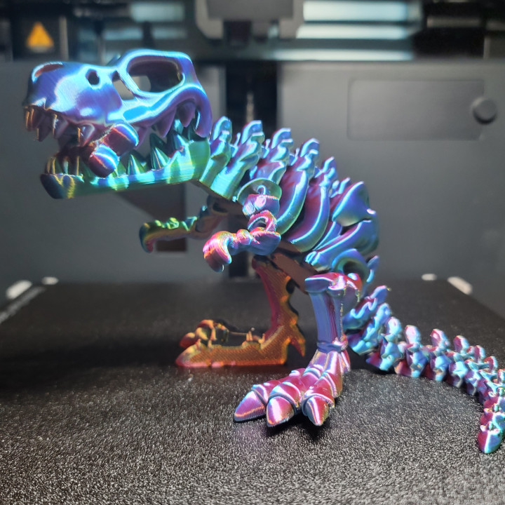 3D Print of Flexi Factory Skeleton T-Rex with 3MF and XXL Versions ...