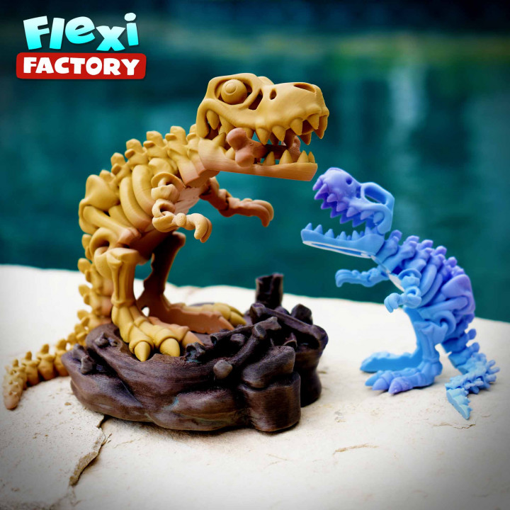 3D Printable Flexi Factory Skeleton T-Rex with 3MF and XXL Versions ...