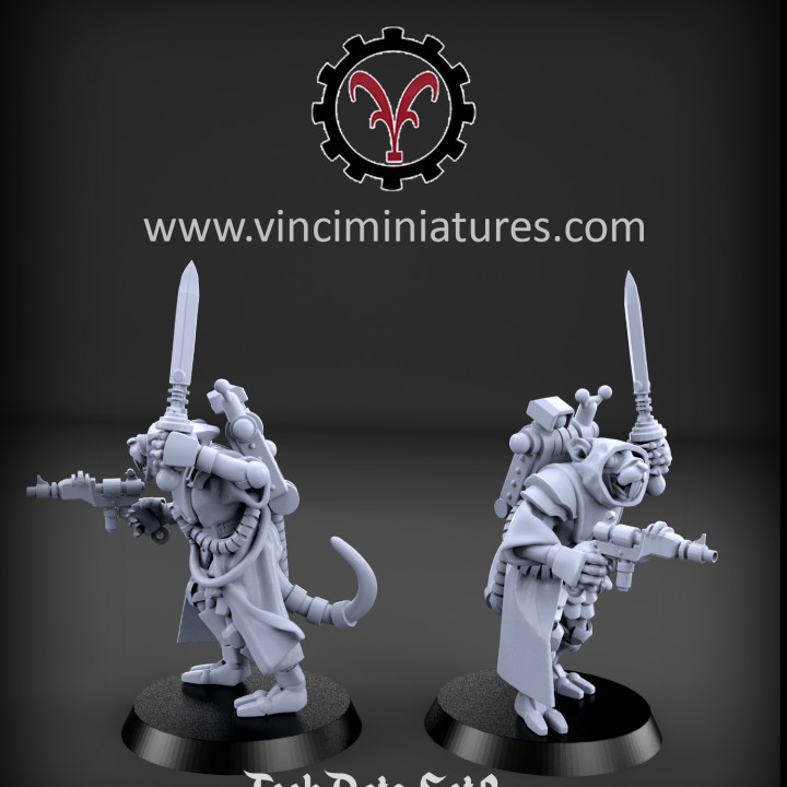 3D Printable DARK FUTURE TECH RATS SET 3 by vinciminiatures