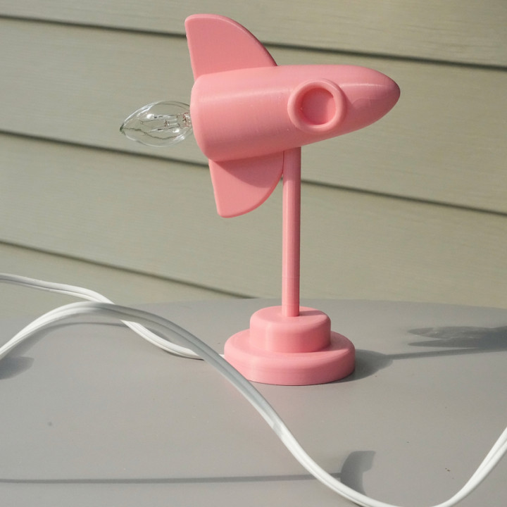 3D Printable Rocket lamp by Philippe Barreaud