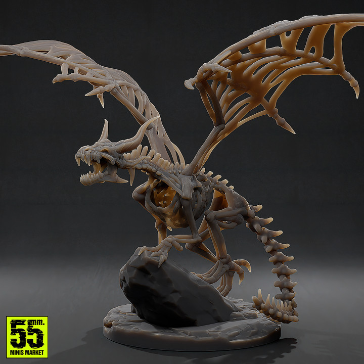 3D Printable Skeleton Dragon by 55mm