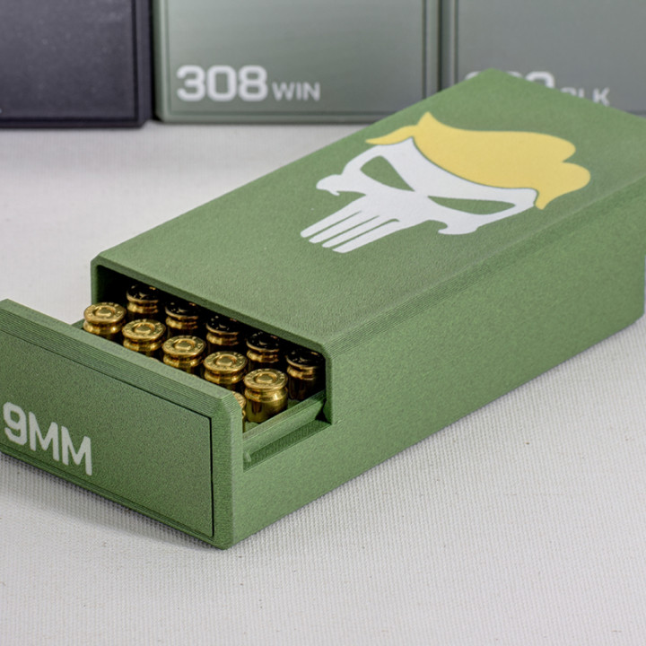 3D Printable AMMO BOX 9mm AMMUNITION STORAGE 50 ROUNDS AMMO CRATE 9 mm by ildarcheg