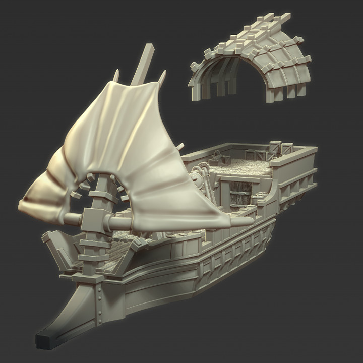 3D Printable Thalassa: Aeraki Aeolian Wargalley Class Main Ship by ...