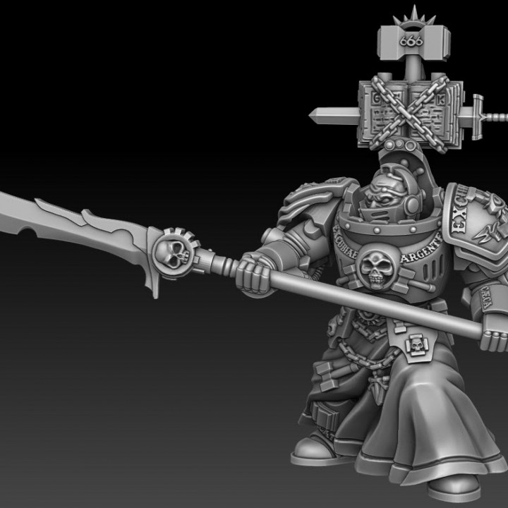 3D Printable Silver Wardens Heavy Exterminatus Marines by Chad Hoverter
