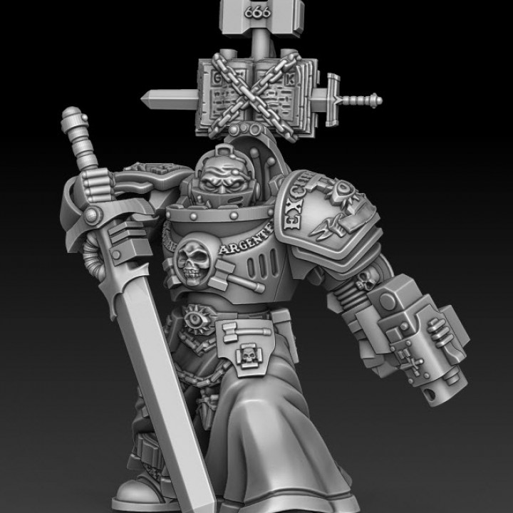 3D Printable Silver Wardens Heavy Exterminatus Marines by Chad Hoverter