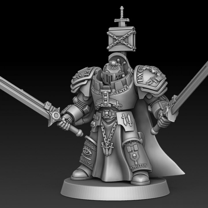 3D Printable Silver Wardens Heavy Exterminatus Marines by Chad Hoverter