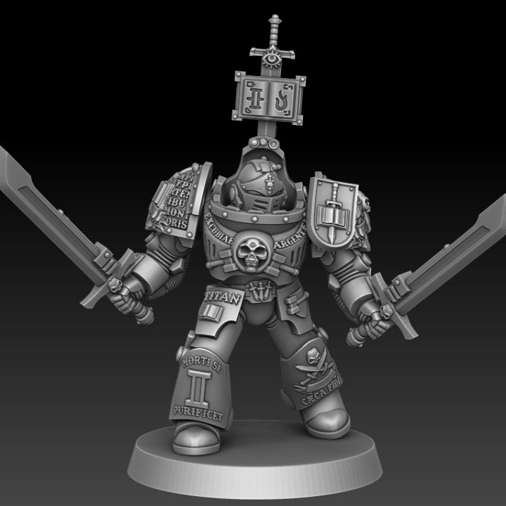 3D Printable Silver Wardens Heavy Exterminatus Marines by Chad Hoverter