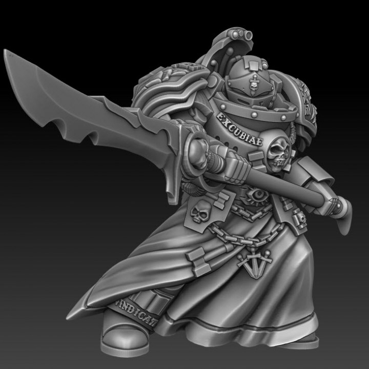 3D Printable Silver Wardens Heavy Exterminatus Marines by Chad Hoverter