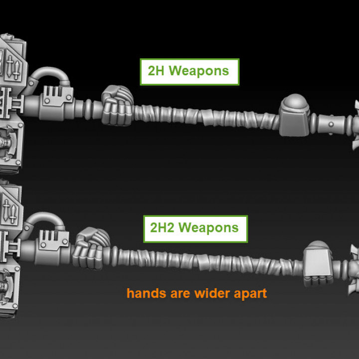 3D Printable Silver Wardens Heavy Exterminatus Marines by Chad Hoverter