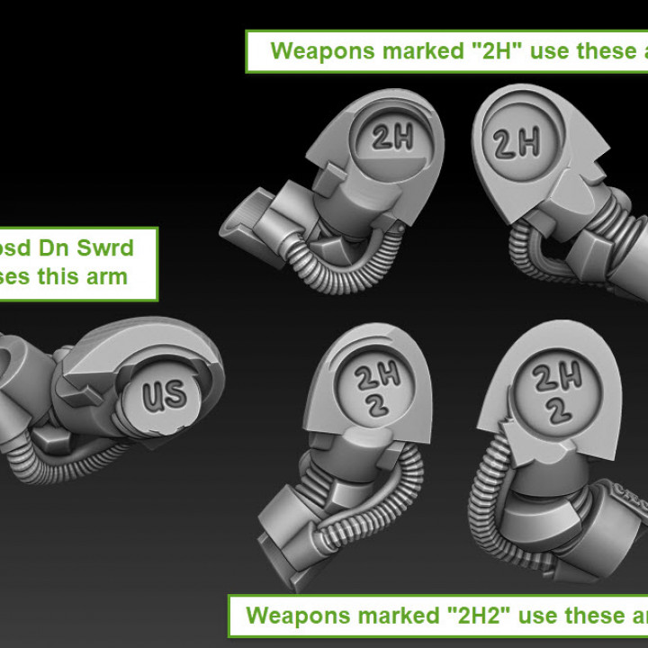 3D Printable Silver Wardens Heavy Exterminatus Marines by Chad Hoverter