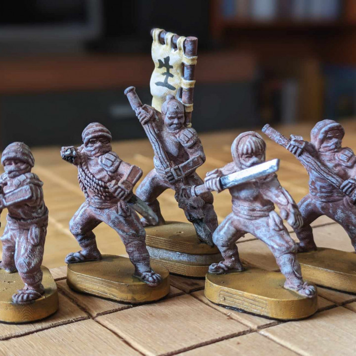 3D Printable Ninja's 32mm scale by Andy at MeepleForge