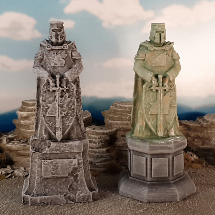 3D Printable Ulvheim 2 knight statues by Terrain4Print