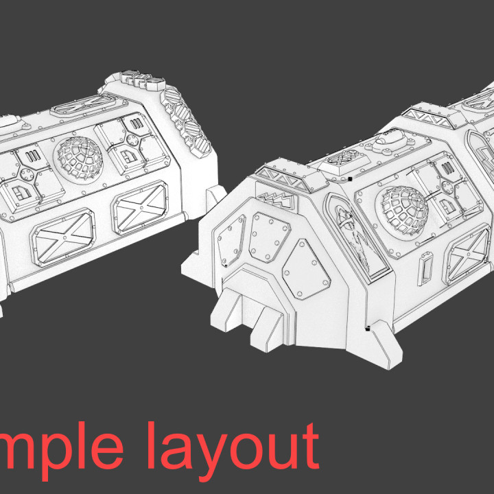 3D Printable Modular scifi barracks by Terrain4Print