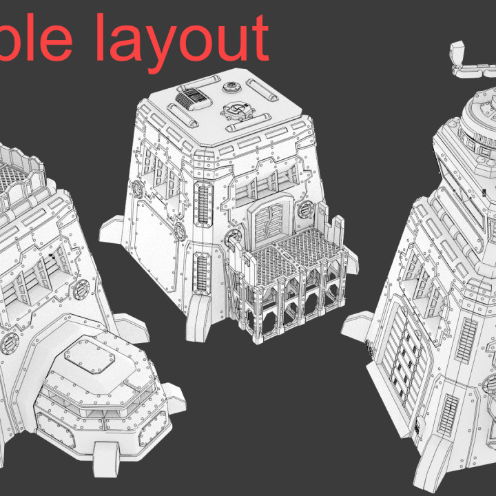3D Printable Modular scifi barracks by Terrain4Print