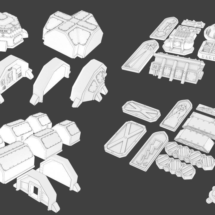 3D Printable Modular scifi barracks by Terrain4Print