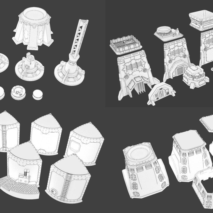 3D Printable Modular scifi barracks by Terrain4Print