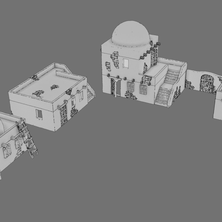 3D Printable Arabic village by Terrain4Print