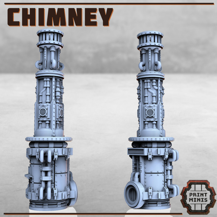 3D Printable Industrial Chimney by Print Minis
