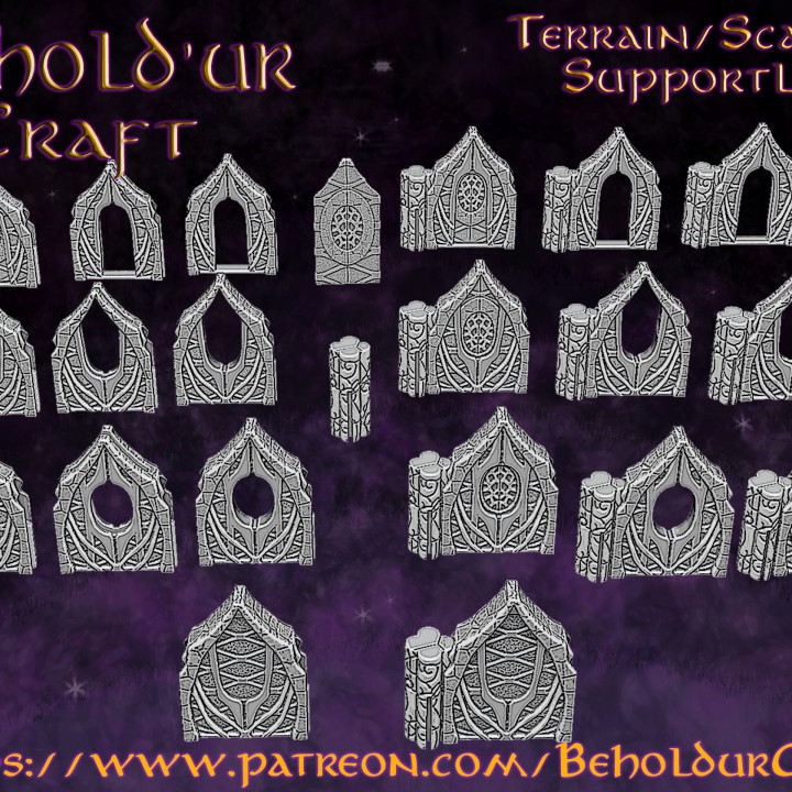 3D Printable Crypt wall set by Behold'ur Craft