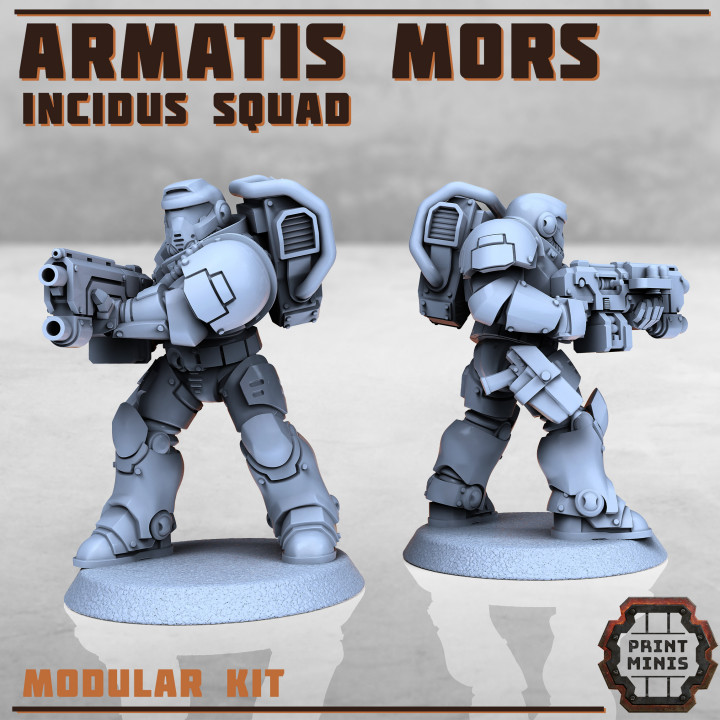 3D Printable Armatis Mors Warriors - Incidus Squad by Print Minis