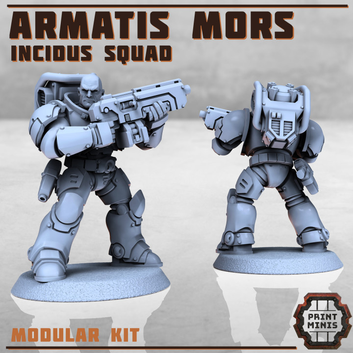 3D Printable Armatis Mors Warriors - Incidus Squad by Print Minis