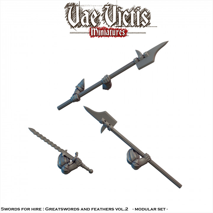 3D Printable Modular Swords for hire : Greatswords and feathers Vol.2 ...