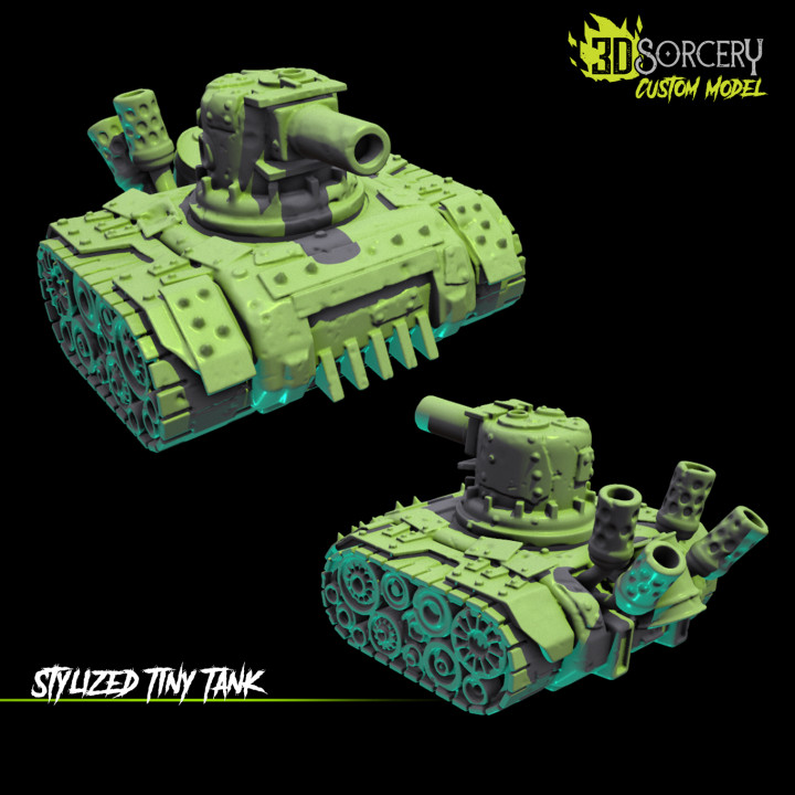 3D Printable Stylized Tiny Tank by 3DSORCERY