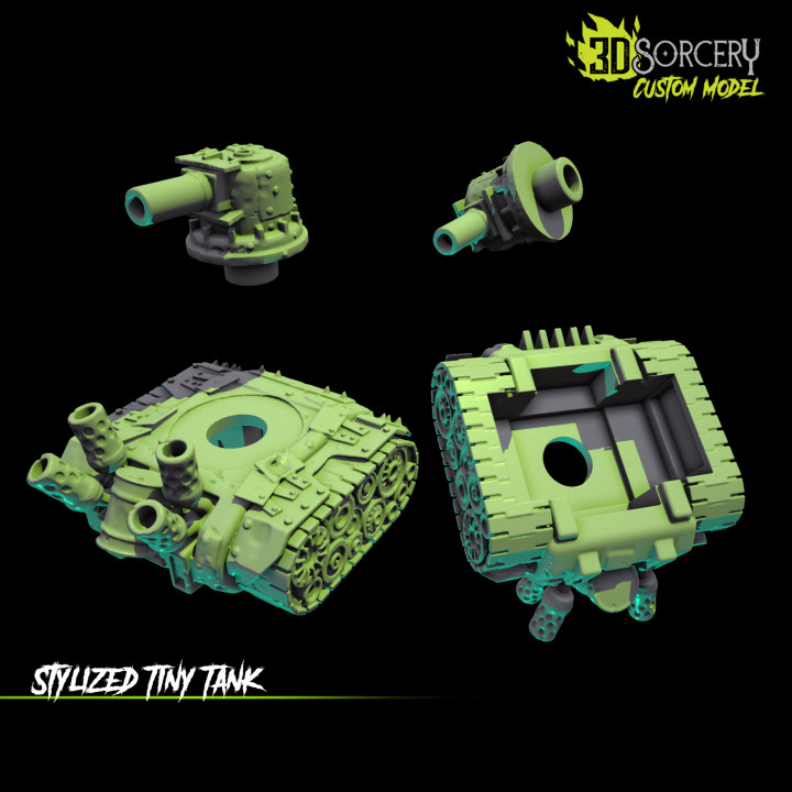 3D Printable Stylized Tiny Tank by 3DSORCERY