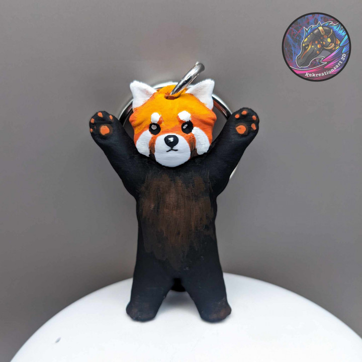 3D Printable Red Panda Keychain by Kirsten M